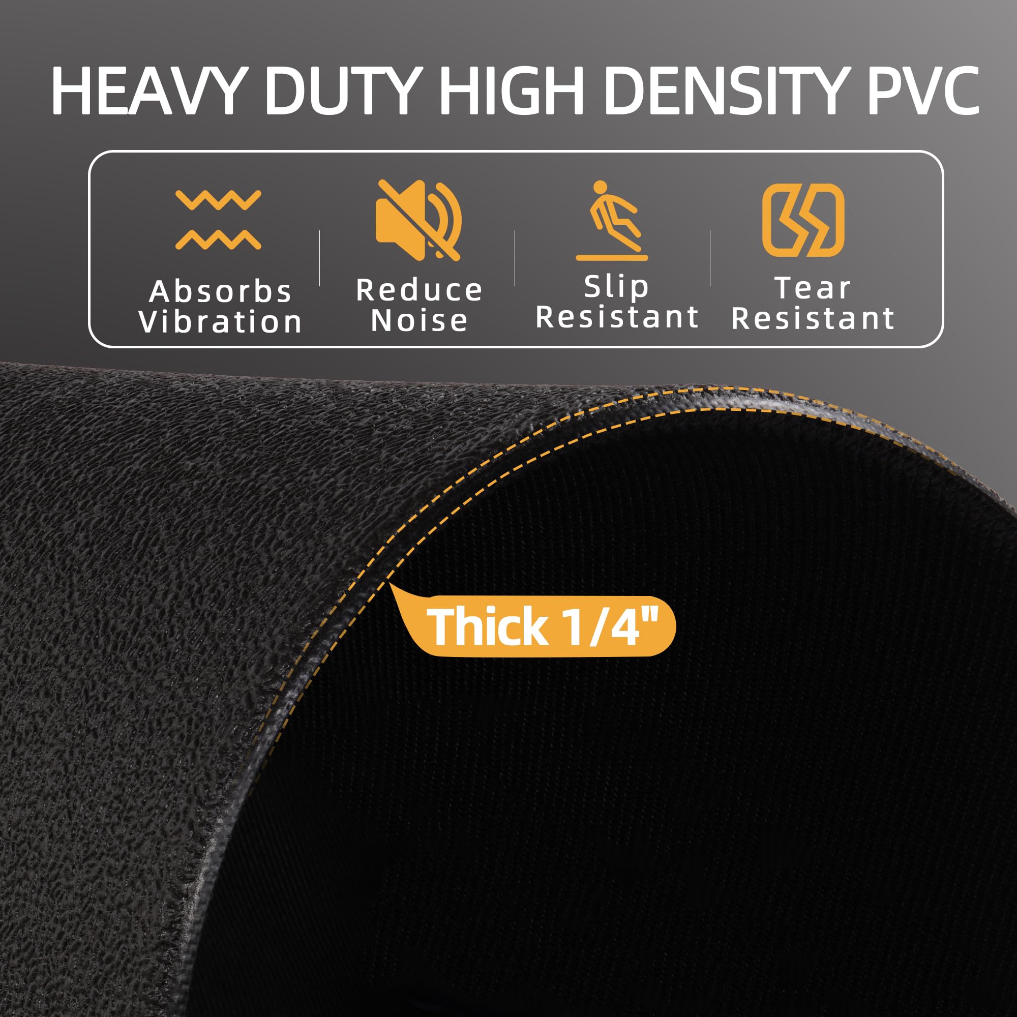 Fitvids High Density Home Gym Treadmill Exercise Bike Equipment Mat, 1/4" Thick, 30" x 60" (2.5 x 5FT)