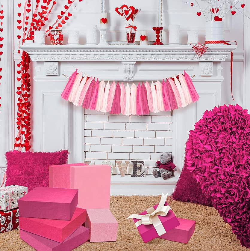 60 Sheets Rose Pink Tissue Paper Bulk, Huge Size Metallic Tissue Paper with Polka Dot for Valentine Mother’s Day Gift Wrapping Gift Bags Wedding Birthday Party DIY Art Craft Decoration, 20 x 30 in