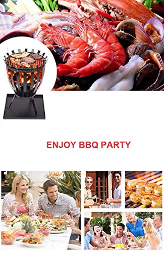 Ygo Barbecue Grill Fire Pit BBQ Charcoal Grill with BBQ Net for Camping Picnic Bonfire Patio Backyard Garden Beaches Park