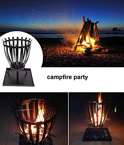 Ygo Barbecue Grill Fire Pit BBQ Charcoal Grill with BBQ Net for Camping Picnic Bonfire Patio Backyard Garden Beaches Park