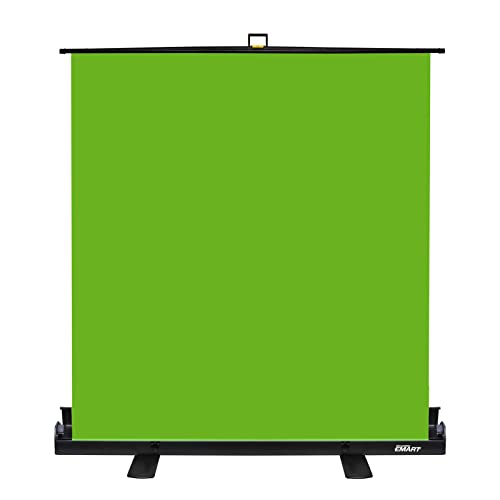 Upgrate EMART Green Screen, 61 x 72in Collapsible Chroma Key Panel for Background Removal, Portable Retractable Wrinkle Resistant Chromakey Green Backdrop with Auto-Locking Frame, Aluminum Hard Case