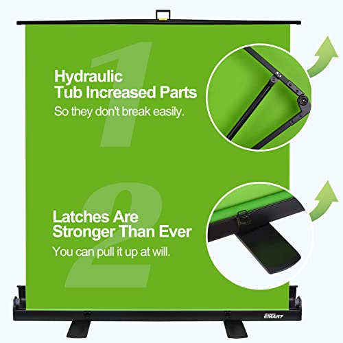 Upgrate EMART Green Screen, 61 x 72in Collapsible Chroma Key Panel for Background Removal, Portable Retractable Wrinkle Resistant Chromakey Green Backdrop with Auto-Locking Frame, Aluminum Hard Case