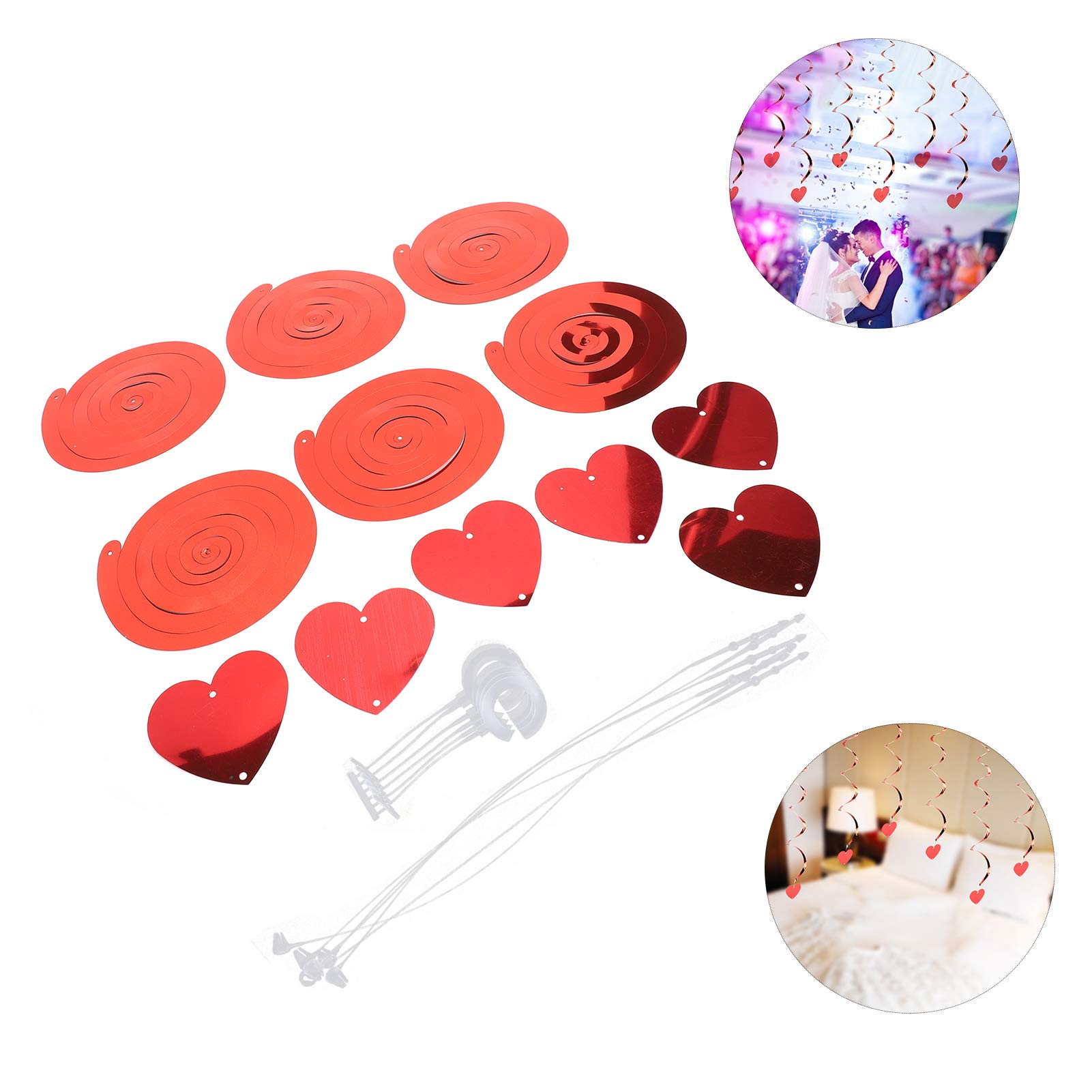 Denkerm Heart Confetti, Heart Shape Hanging Heart Swirls, Reusable Romantic for Decorations Party Supplies Home Party Wedding