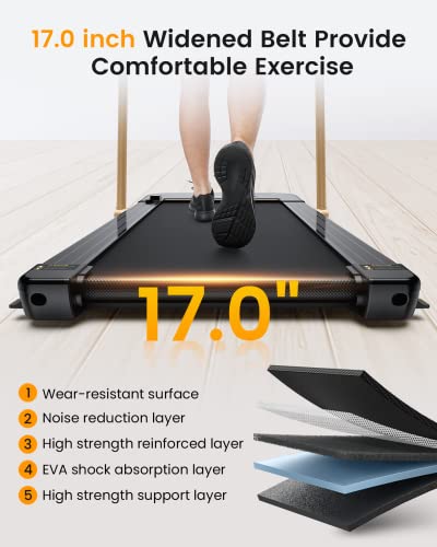 UREVO 2 in 1 Under Desk Treadmill, 2.5HP Folding Electric Treadmill Walking Jogging Machine for Home Office