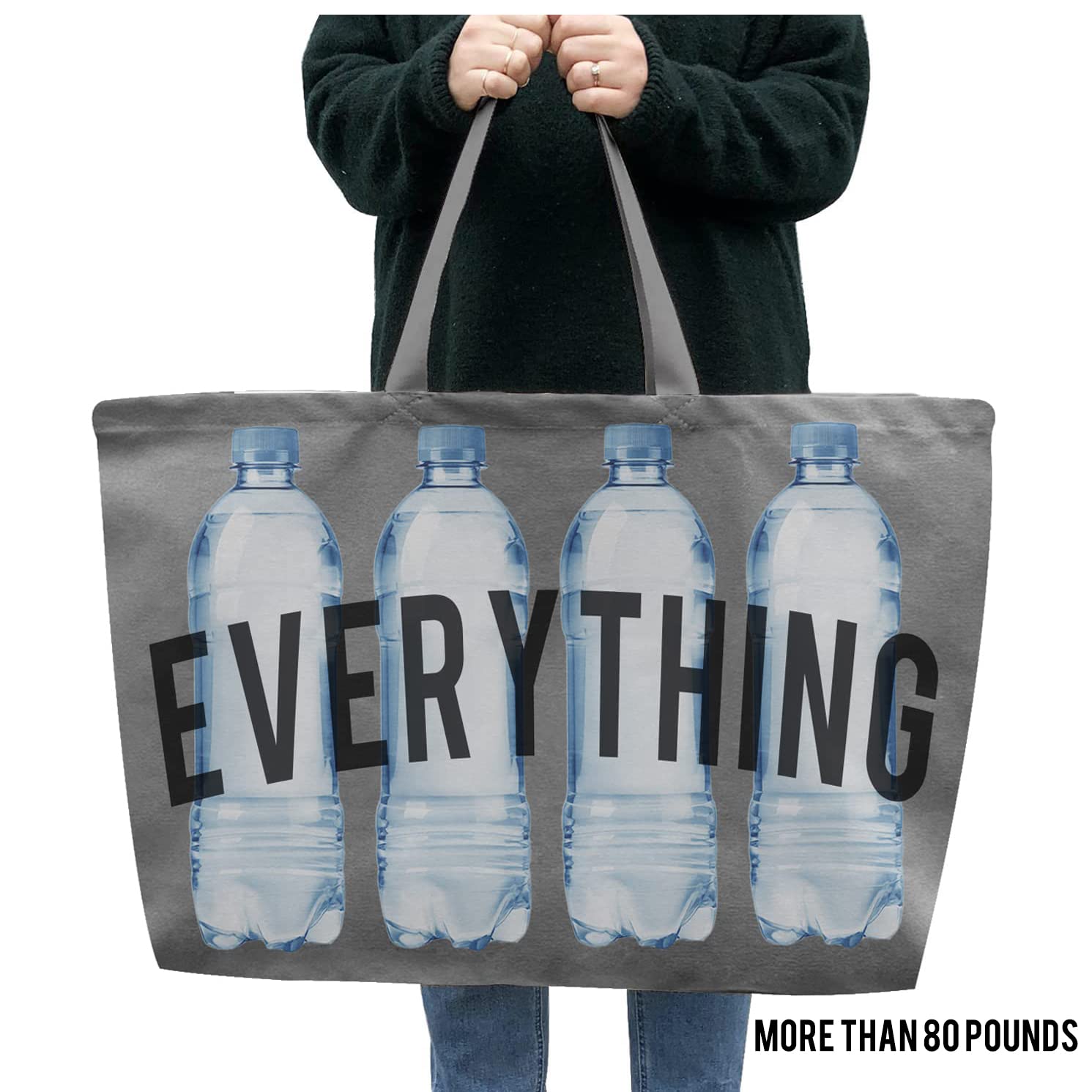 LLYLIU Canvas Tote Bag - Extra Large Shopping Beach Totes Bags Reusable Big Grocery Bag 28" x 8" x 16"