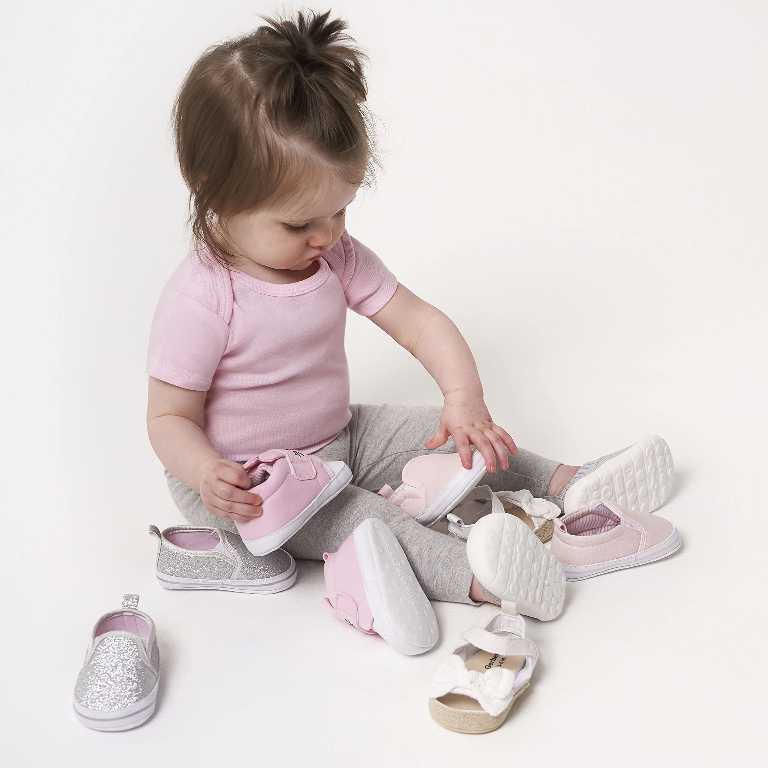 Gerber Unisex Baby Newborn Infant Toddler Boy and Girl Slip-On Sneaker Crib Shoe Pink 6-9 Months