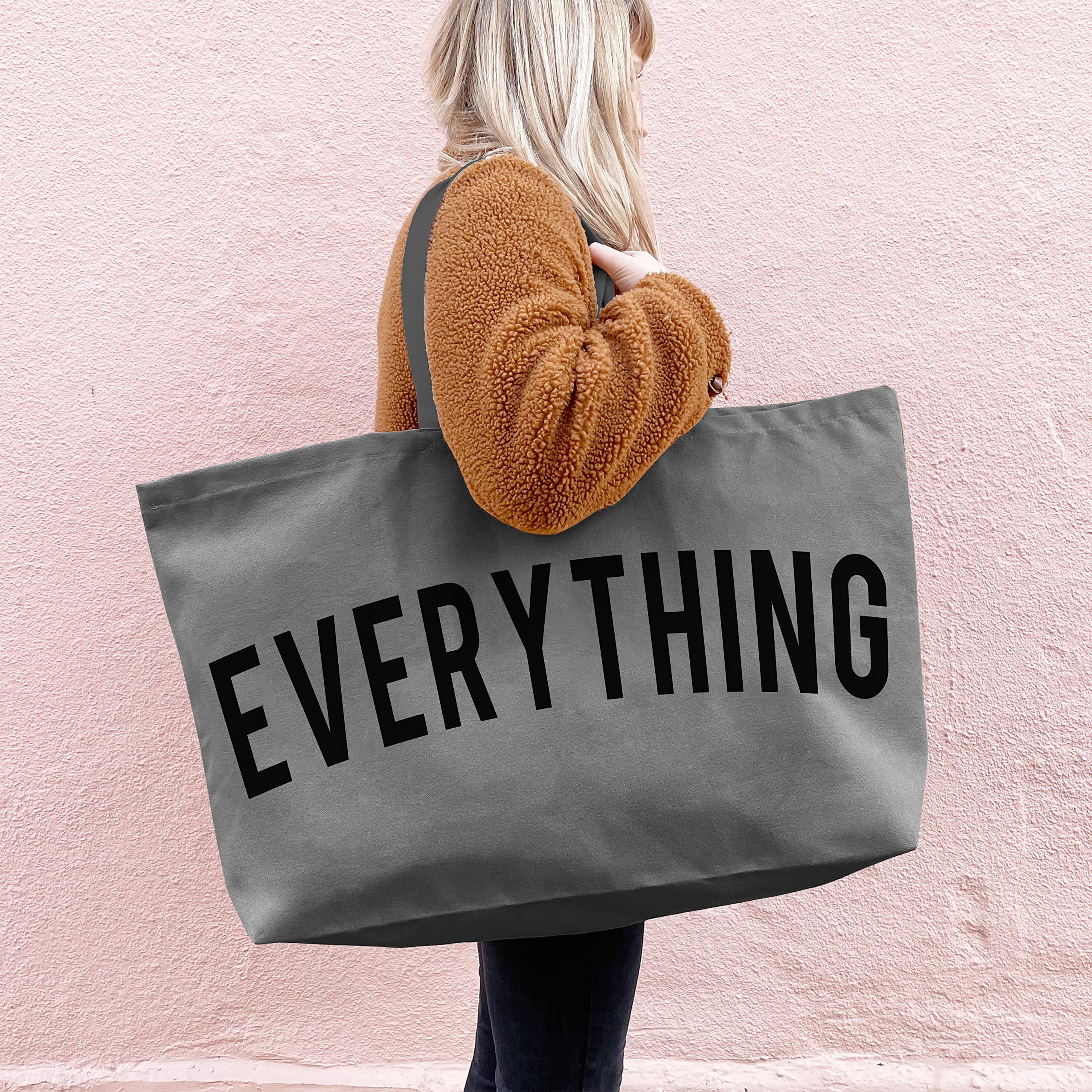 LLYLIU Canvas Tote Bag - Extra Large Shopping Beach Totes Bags Reusable Big Grocery Bag 28" x 8" x 16"