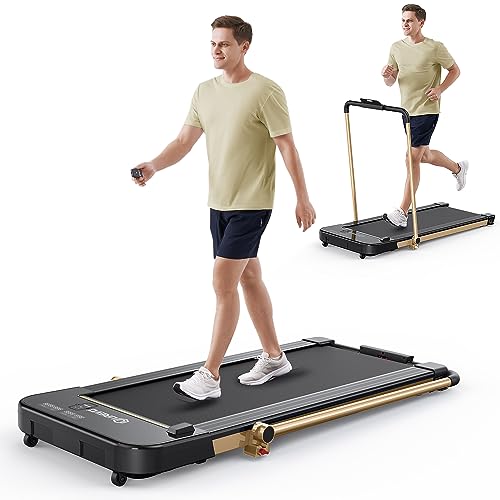 UREVO 2 in 1 Under Desk Treadmill, 2.5HP Folding Electric Treadmill Walking Jogging Machine for Home Office