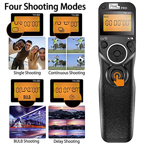 Pixel TW-283 E3 Wireless Shutter Release Cable Wired Remote Control Compatible Compatible for Canon XT XTi XS XSi T1i T2i T3 T3i T4i T5 T5i T6i SL1 EOS1300D 300D 60D 60Da 70D 80D