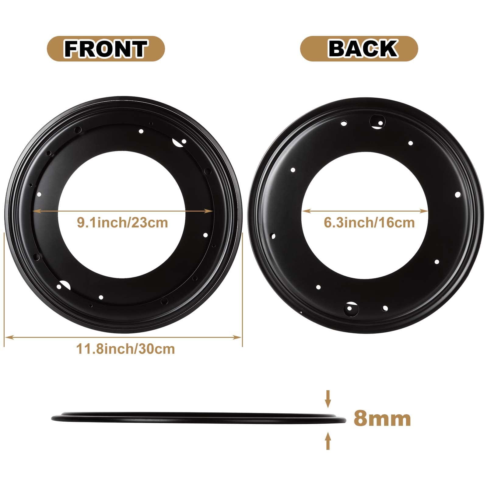 12 inch Lazy Susan Hardware, 4 Pcak Large Lazy Susan Turntable Bearing 5/16" Thick 1000lbs, Lazy Susan for Table, Serving Trays, Kitchen Storage Racks, Craft Table, Rotating Bearing Plate