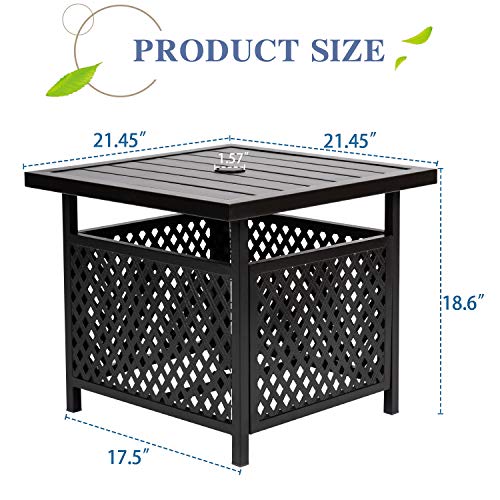 Oakcloud UV-Protected Outdoor Patio Bistro Table Side Table with 1.57" Umbrella Hole,for Garden,Pool,Deck