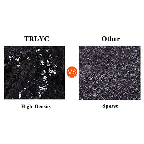 TRLYC Black Sequin Backdrop Curtain - 2 Panels 2.3x8FT Photography Backdrop Seamless Sequin Curtains
