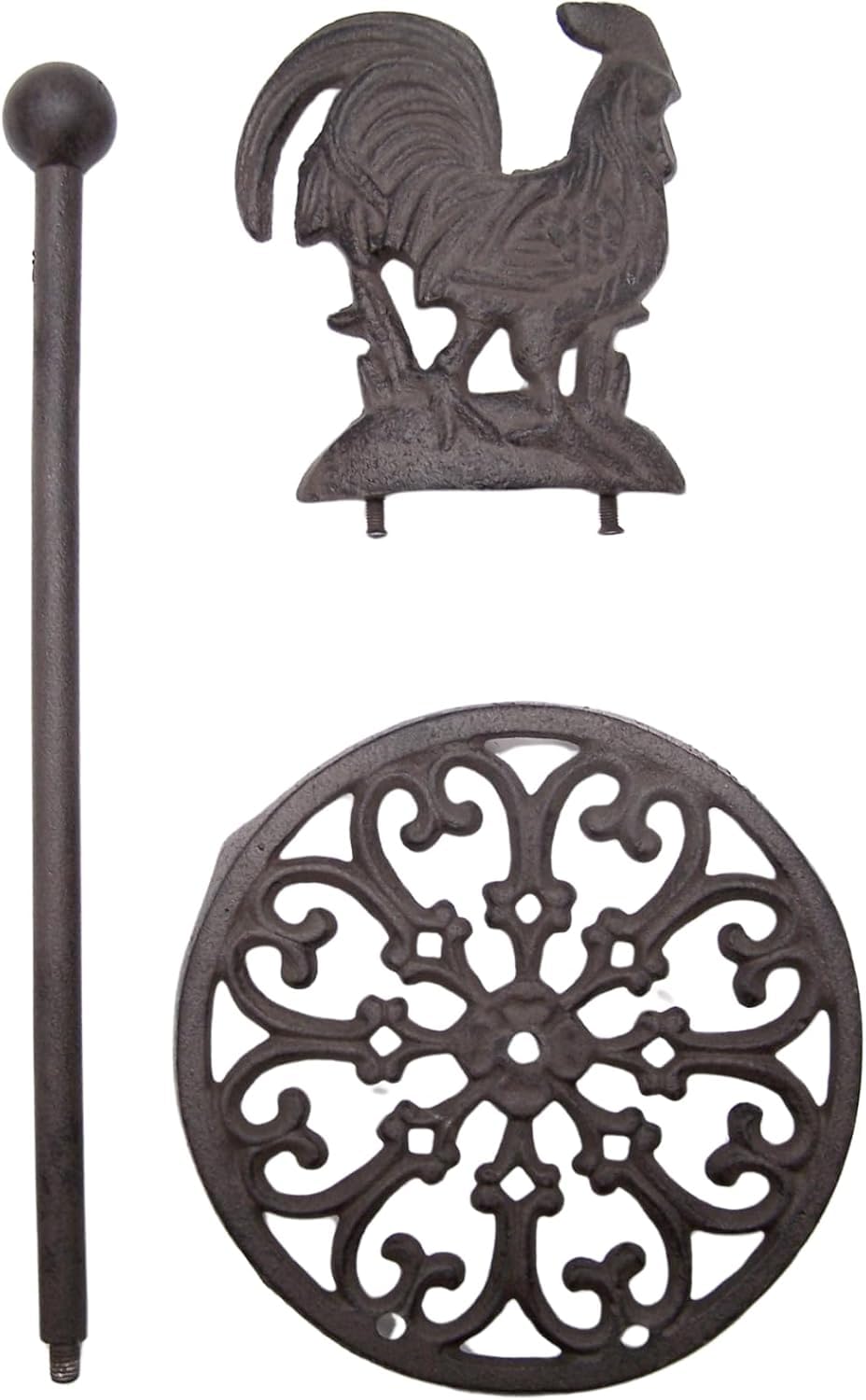 Cast Iron Rooster Paper Towel Holder 13 Inch