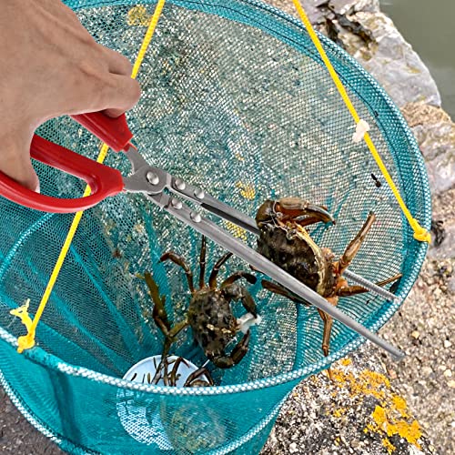 BESTonZON Grilling Tong Nabber Litter Trash Clamp Multi-Function Tool Mud Picker Live Household Steel Slip EEL Cooking Anti- Garden Grabber Long Home BBQ Multi- Reacher Portable Style Up