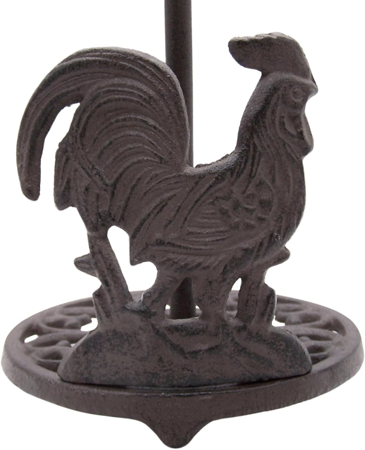 Cast Iron Rooster Paper Towel Holder 13 Inch