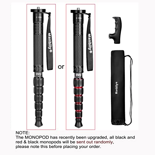 Manbily Camera Monopod Carbon Fiber Portable Compact Lightweight Travel Monopod with Carrying Bag Walking Stick Handle,for DSLR Canon Nikon Sony Video Camcorder,6 Sections up to 61-in (C-555L)