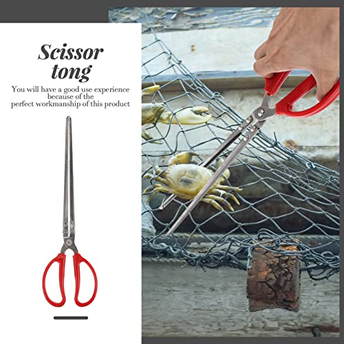 BESTonZON Grilling Tong Nabber Litter Trash Clamp Multi-Function Tool Mud Picker Live Household Steel Slip EEL Cooking Anti- Garden Grabber Long Home BBQ Multi- Reacher Portable Style Up