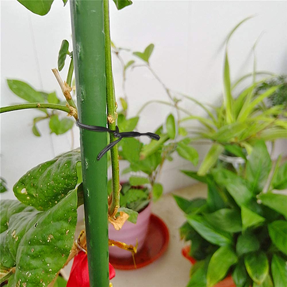 KINGLAKE 328 Feet Sturdy Plastic Garden Plant Twist Tie Multi-Use for Secure Vines,Plants Black