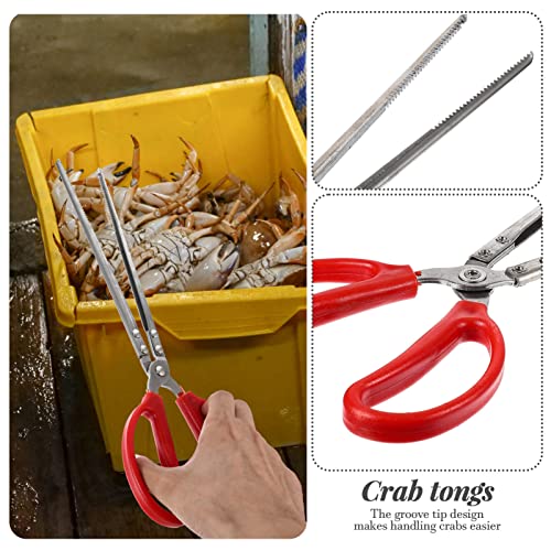 BESTonZON Grilling Tong Nabber Litter Trash Clamp Multi-Function Tool Mud Picker Live Household Steel Slip EEL Cooking Anti- Garden Grabber Long Home BBQ Multi- Reacher Portable Style Up