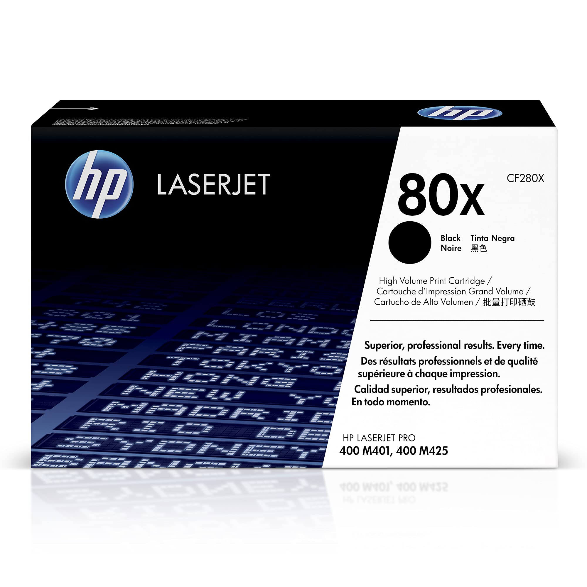 HP 80X Black High-yield Toner Cartridge | Works with HP LaserJet Pro 400 M401 Series, HP LaserJet Pro 400 MFP M425 Series | CF280X