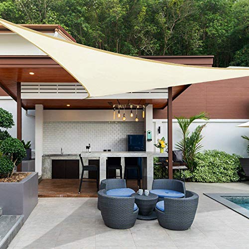 æ— Shade Sail Right Angle 3 x 4 x 5m Garden Shade Sail with 3 Ropes Sun Shade Awning for Outdoor Garden Patio Party Backyard Yard Camping