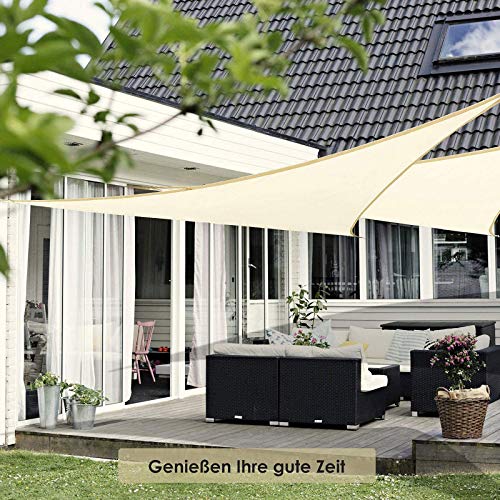 æ— Shade Sail Right Angle 3 x 4 x 5m Garden Shade Sail with 3 Ropes Sun Shade Awning for Outdoor Garden Patio Party Backyard Yard Camping