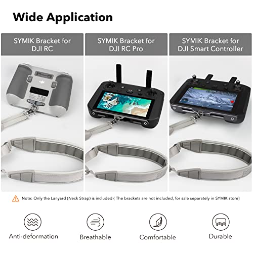 SYMIK Remote Controller Lanyard for DJI FPV/Avata, Phantom 4/3, Inspire Remote Controller 2, SYMIK Bracket, Adjustable Neck Strap/Shoulder Strap with Comfortable EVA Padding; Adjusts from 21'' to 28''