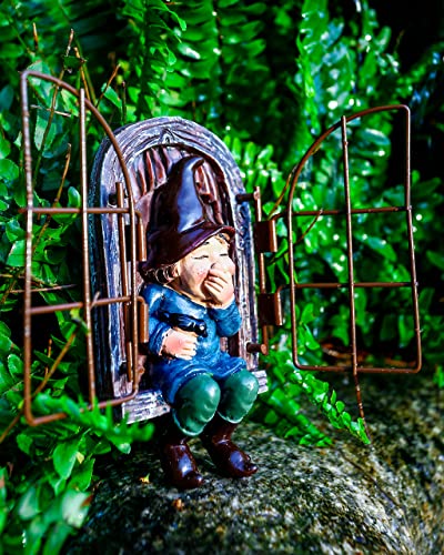 Gnome Tree Decorations Outdoor, Tree Stump Decor, 5.5 Inch Gnomes Garden Decorations, Elf Out The Door Tree Hugger, Funny Back Yard Decor, Garden Peeker Yard Art (Women)