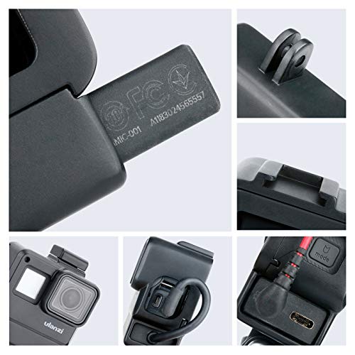 V2 Housing Case Vlogging Frame with Microphone Cold Shoe Mount Compatible for GoPro Hero 7 6 5 Mic Audio Adapter Action Camera Accessories