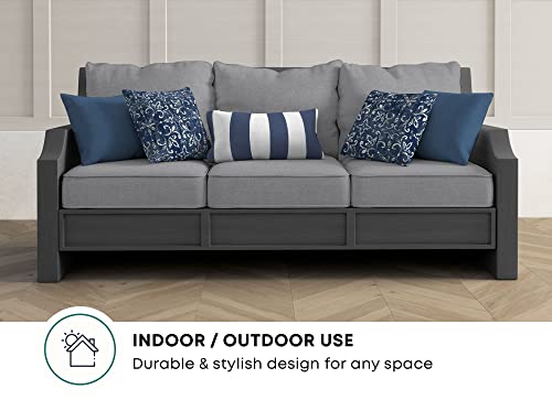 Honeycomb Outdoor Textured Solid Platinum Grey Deep Seating Patio Cushion Set: Resilient Foam Filling, Weather Resistant and Stylish Set, Seat: 24" W x 23" D x 6.5β T; Back: 27" W x 24β L