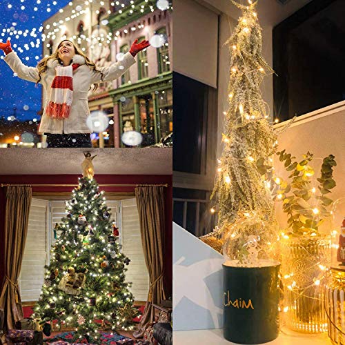 Moon Strike 72ft 200 LED Solar String Lights Outdoor Waterproof, Upgraded Outdoor Solar Garden Lights with 8 Modes , Solar Fairy Lights for Garden, Christmas (Warm White)