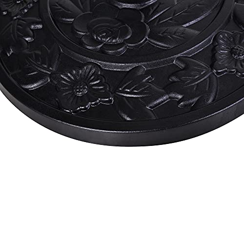 Outsunny 20lbs Half Round Patio Umbrella Base Outdoor Decorative Resin Parasol Stand Holder for Φ1.5, Φ1.9 Pole, for Lawn, Deck, Backyard, Garden, Black