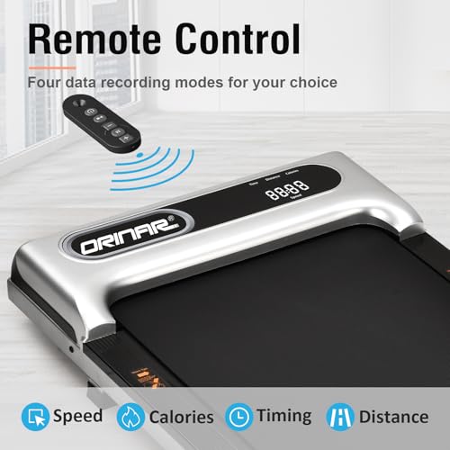 Orinar Under Desk Treadmill, Walking Pad with Remote Control, 2.5 HP Portable Walking Jogging Running Machine for Home Office, LED Display