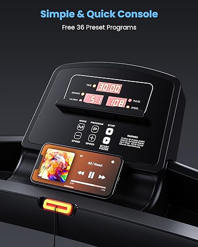 OMA Treadmills for Home Gym, 3.0HP 300lb Capacity, Foldable Treadmill with Incline Ajustable, Larger Deck Free 36 Preset Programs Walking Pad for Jogging Running Dog Treadmill, Model A…