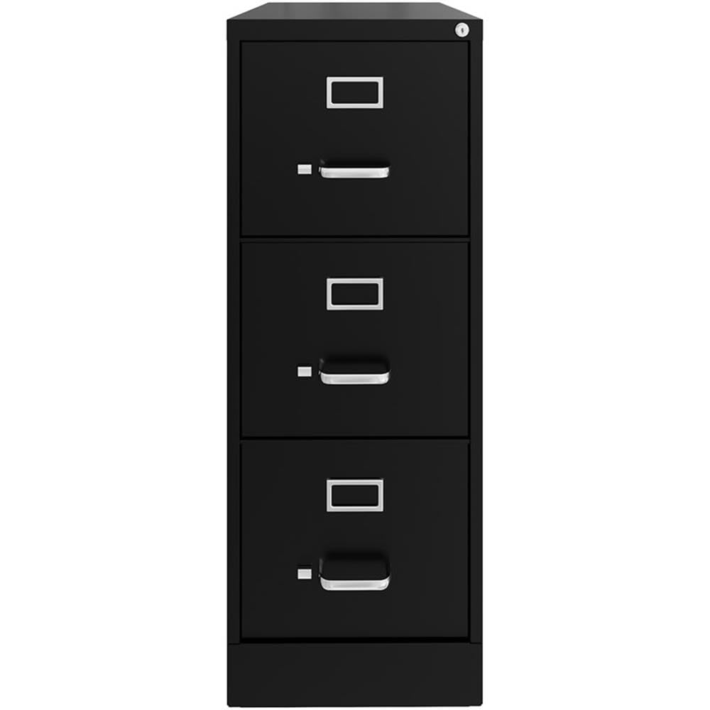Hirsh 22-in Deep 3 Drawer - Letter Width - Vertical Metal File Cabinet - Black - Commercial Grade - Fully Assembled