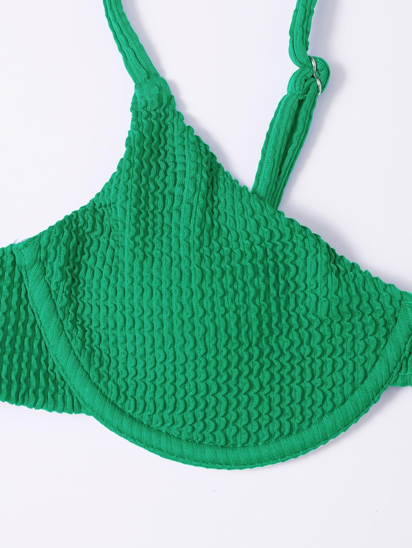 QWINEER Women's Underwire High Cut Bikini Set Bathing Suits 2 Piece Swimsuits 2024 A Green M