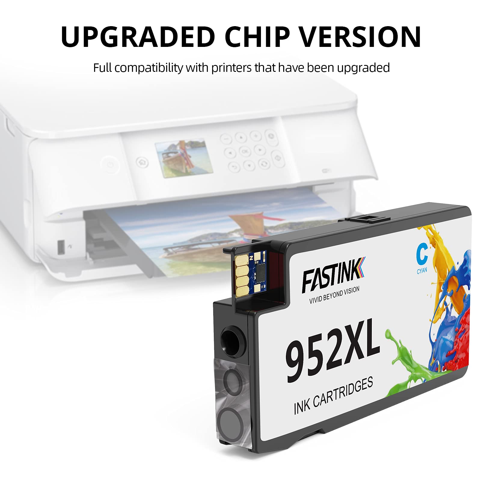 FASTINK Compatible HP 952XL 952 XL Ink Cartridges Combo Pack Replacement for HP OfficeJet Pro 8710 Printer Ink Cartridges 7740 8210 8702 8715 8725 Printers Ink Cartridges