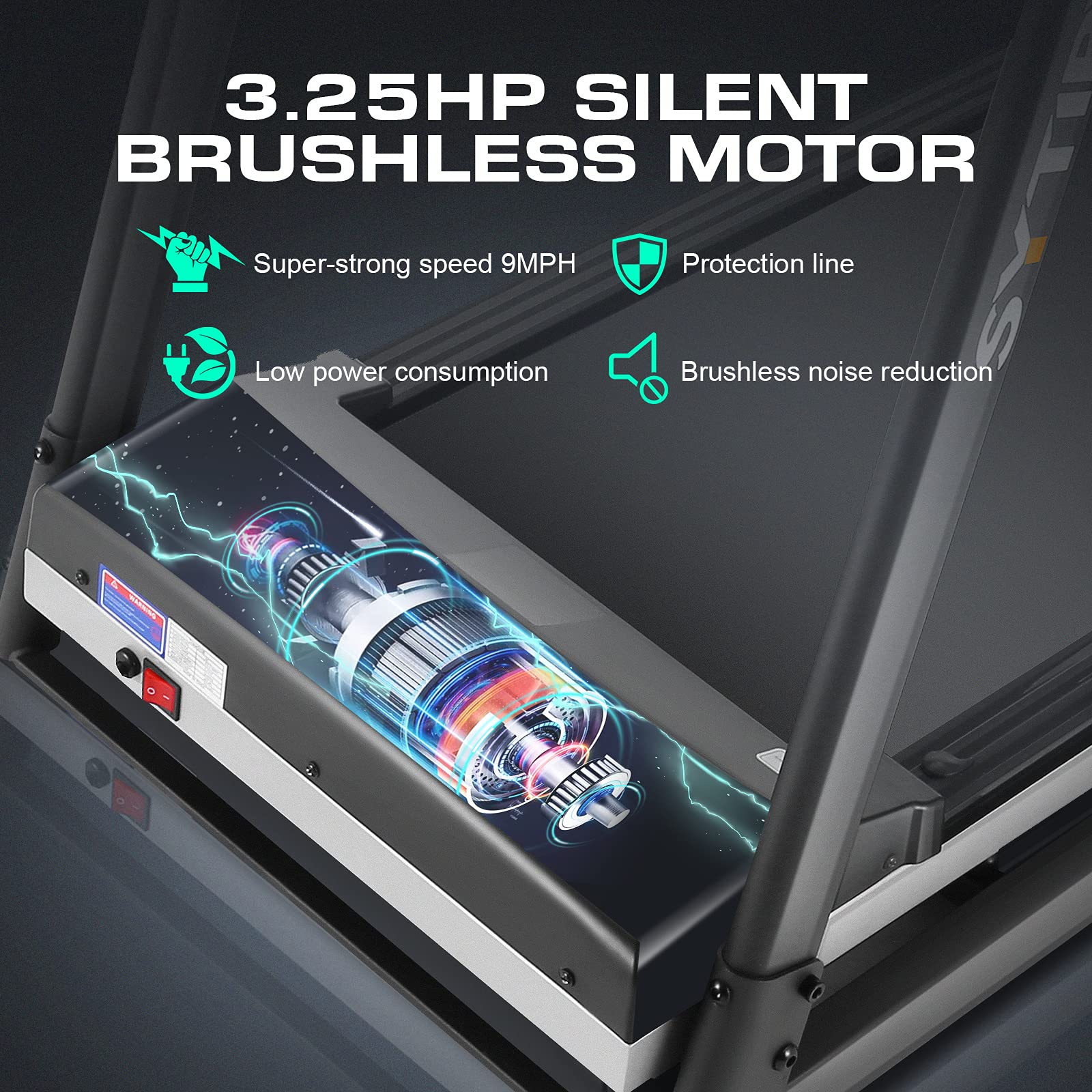 sytiry Treadmill with Large 10'' HD TV Touchscreen,Folding 3.25HP Brushless Motorand Incline Treadmills,WiFi Connection,3D Virtual Sports Scene,YouTube,Bluetooth Speakers etc,Treadmill for Gym
