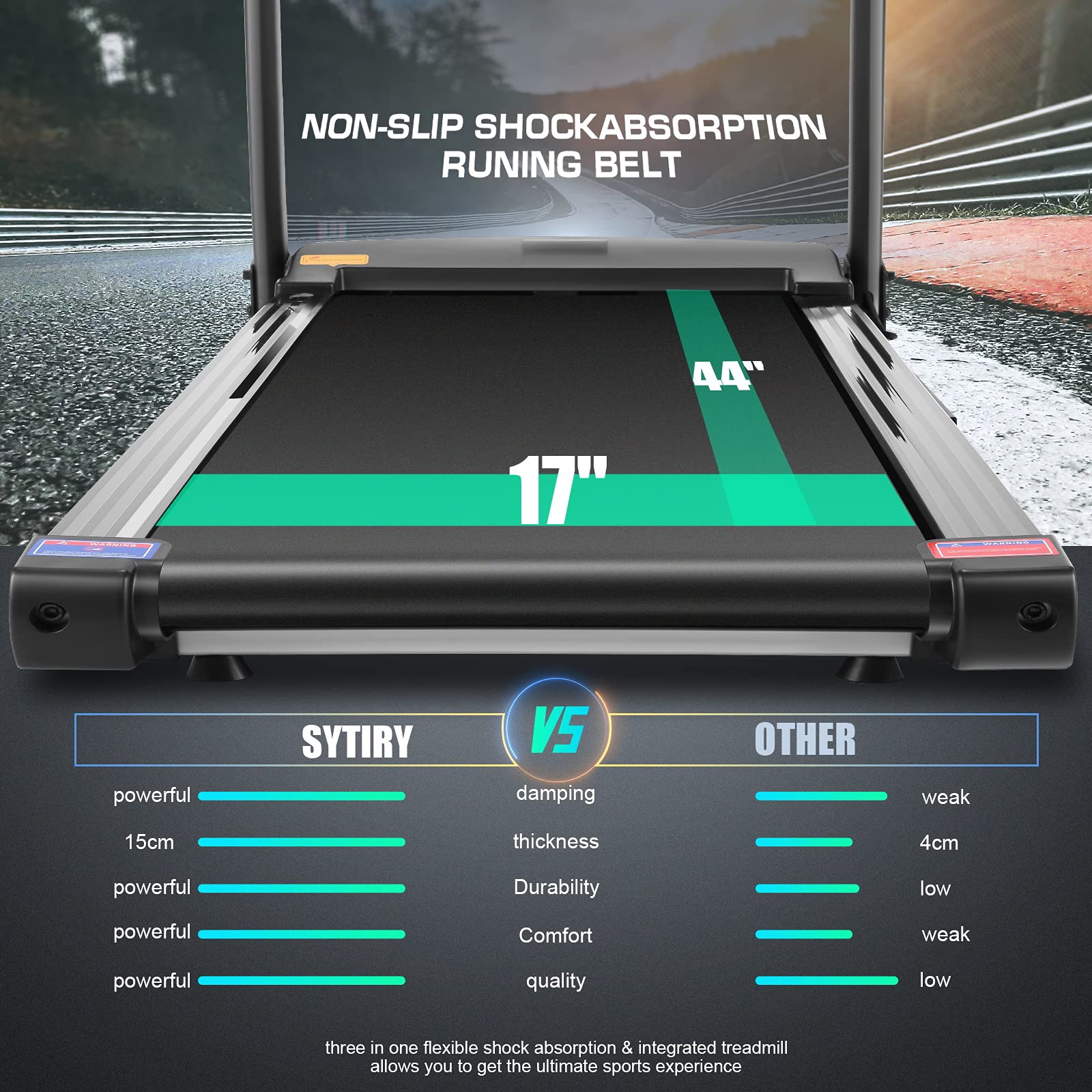 sytiry Treadmill with Large 10'' HD TV Touchscreen,Folding 3.25HP Brushless Motorand Incline Treadmills,WiFi Connection,3D Virtual Sports Scene,YouTube,Bluetooth Speakers etc,Treadmill for Gym