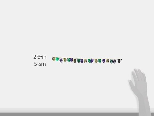 amscan Mardi Gras Mask String Garland Party Decoration, Multi Color, 12 x 3” (2-Pack)