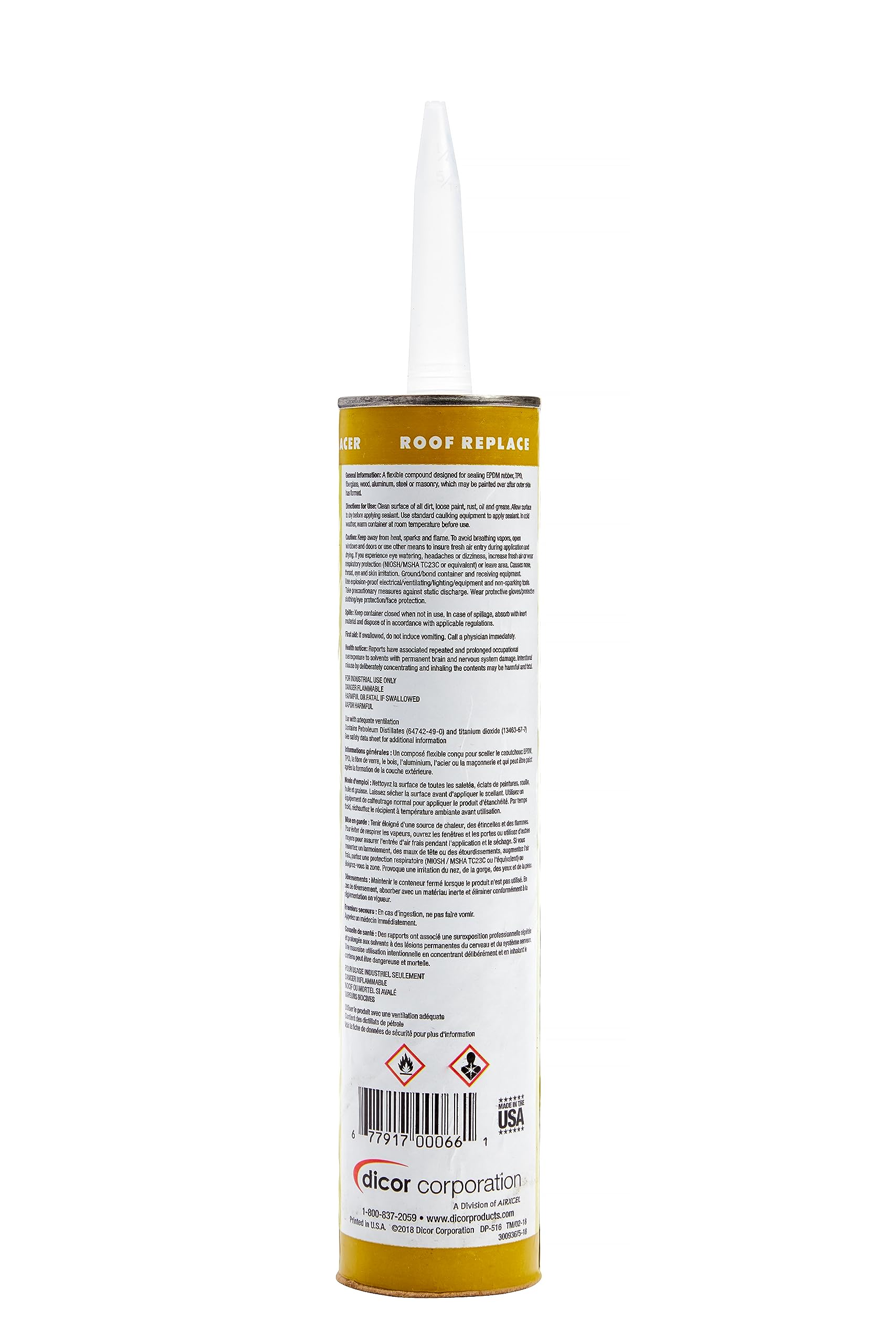 Dicor - 551LSW-12 White Non-Sag Roof Lap Sealant - 10.3 oz. Tube