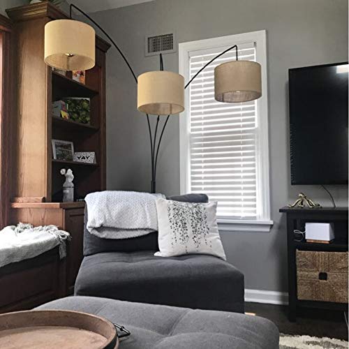 LHLYCLX Arc Lamps for Living Room, Multi Head Tree Floor Lamp for Bedroom, 3 Lights Standing Lamps Hanging Over The Couch (Black)