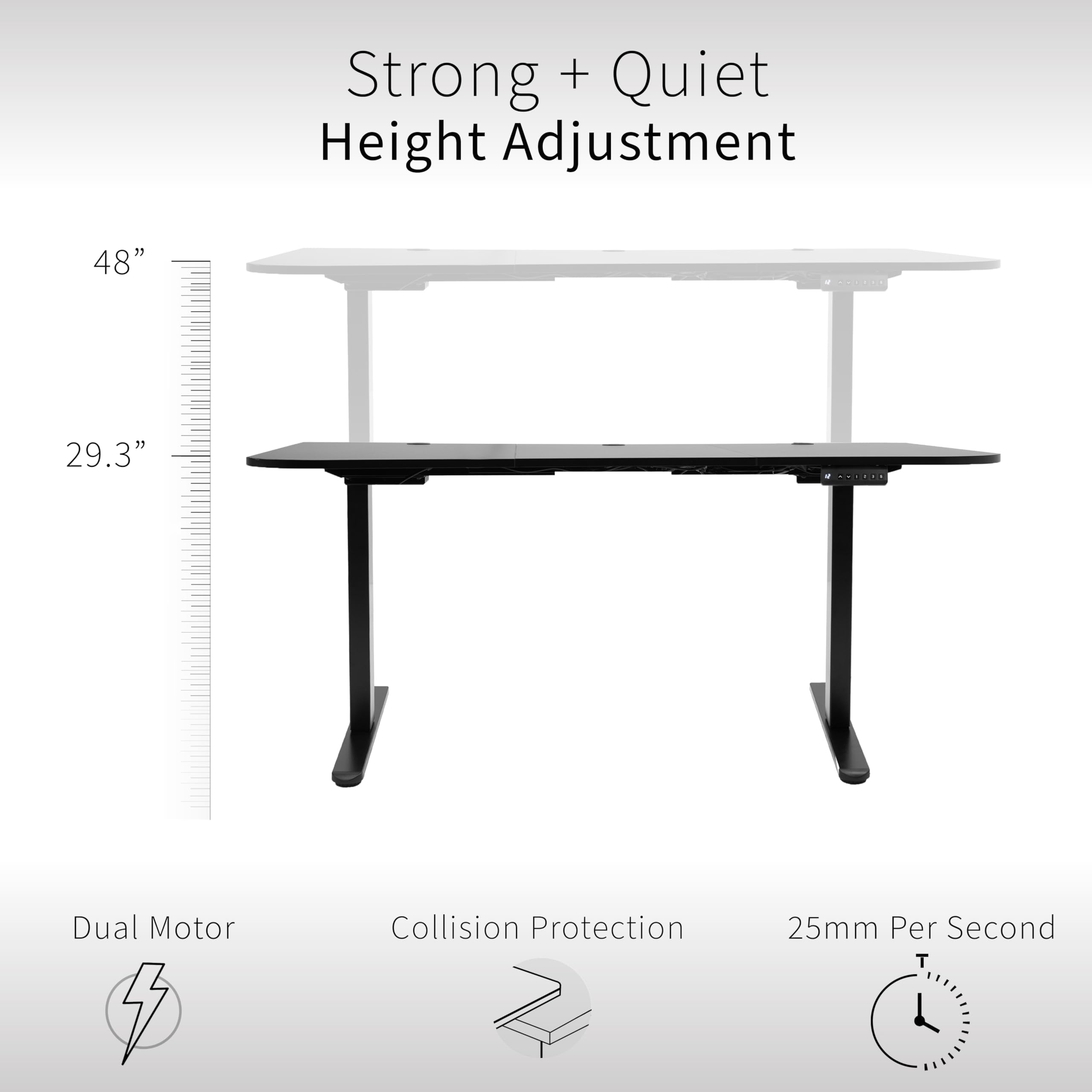 VIVO Electric Dual Motor Height Adjustable 63 x 32 inch Stand Up Desk, Complete Active Workstation, 3 Part Table Top, Black Frame, Memory Controller, DESK-KIT-E2B1B