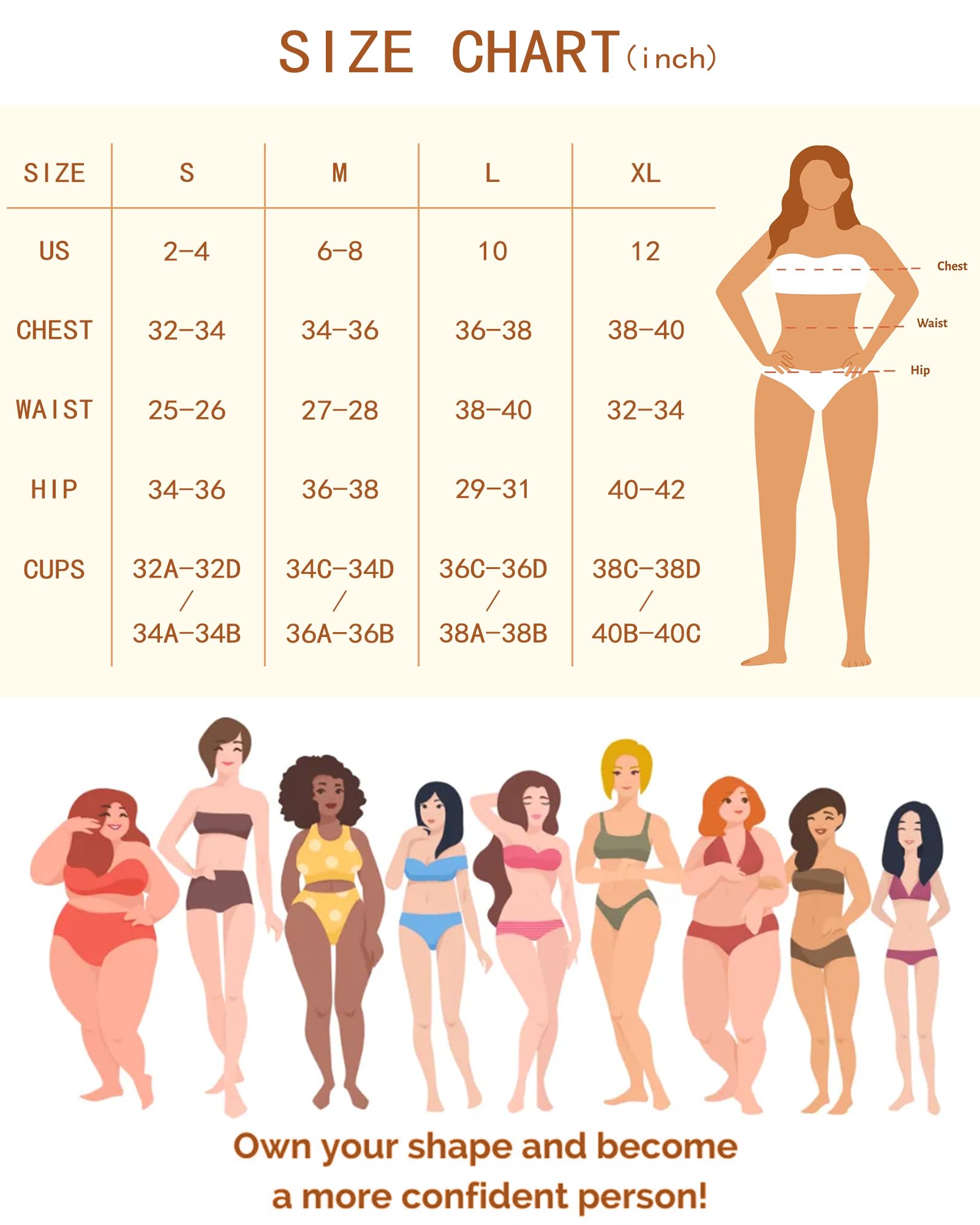 DaiLiWei Womens 2 Piece Brazilian Thong Bikini Set High Cut Swimsuit Padded Scoop Neck Push Up Top Bathing Suit Cheeky Bottom