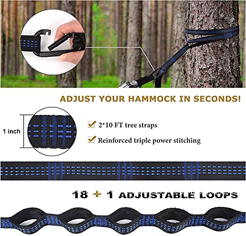Double Hammocks for Camping, Portable Parachute Hammock for Outdoor Hiking Travel Backpacking - Hammocks Swing for Backyard & Garden 78''W 118''L (Khaki/Green)