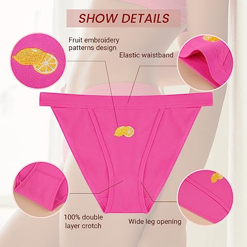 BAJAOEY Cotton Underwear for Women,Womens underwear cheeky,String Bikini Womens Panties Stretch Low-Rise Cheeky Panty 5 Pack S-XL