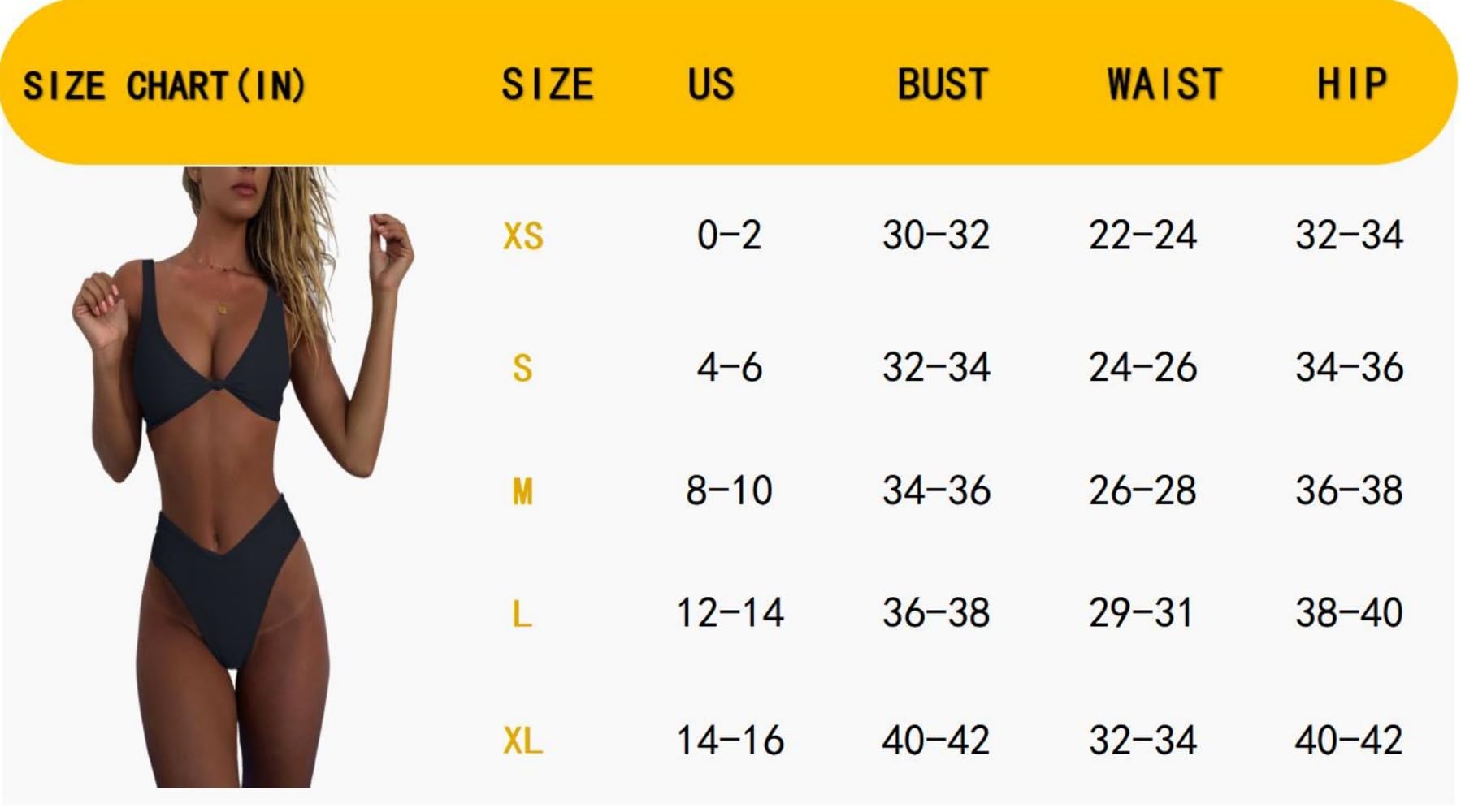 geluboao White Bikini Sets for Women High Waisted Thong Bikini Bottom Sexy V Neck Solid Kont Front Padded Push Up Bikini Tops M