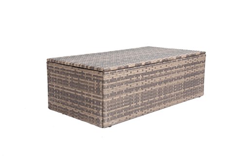 Baner Garden A170 5 Piece Outdoor Sofa Rattan Pool Patio Garden Set with Coffee Table and Beige Cushions, Wicker, Mixed Brown/Gray