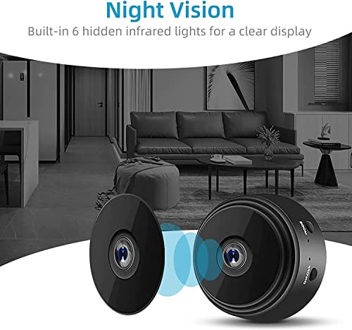 Mini Wireless WiFi Camera HD 1080P Home Security Cameras with Feed Covert Baby Nanny Cam with Cell Phone App Tiny Smart Pet Dog Cameras with Night Vision and Motion Detection