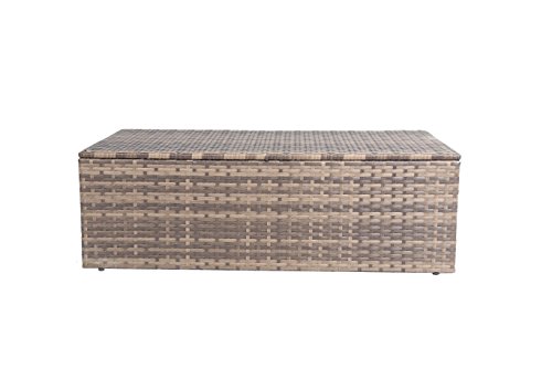 Baner Garden A170 5 Piece Outdoor Sofa Rattan Pool Patio Garden Set with Coffee Table and Beige Cushions, Wicker, Mixed Brown/Gray